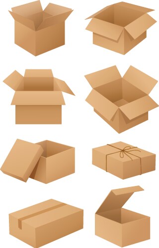 Clear cardboard package with sliding realistic Vector Image