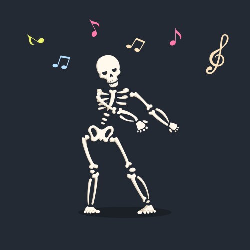 Funny dancing skeleton set Royalty Free Vector Image