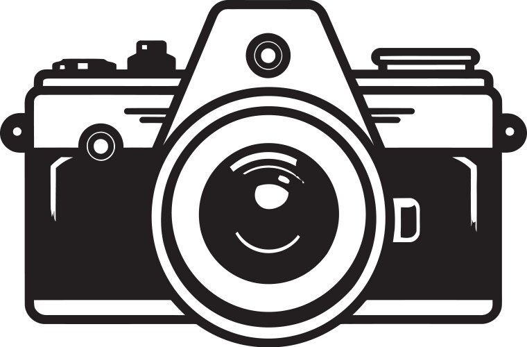 Travelogue lens the modern camera silhouette Vector Image