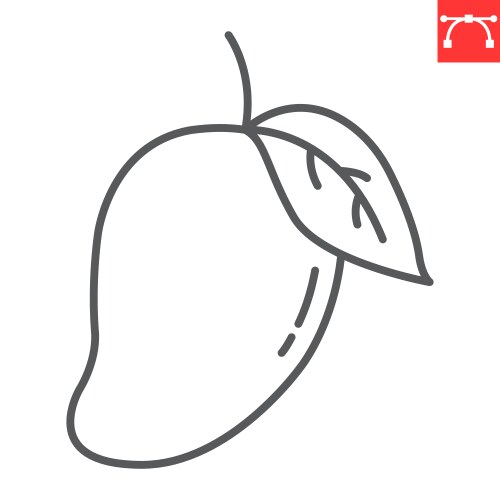 Mango outline Vector Images & Graphics for Commercial Use | VectorStock