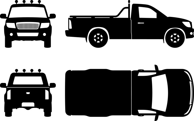 Outline Pickup Truck Vector Images (over 3,300)