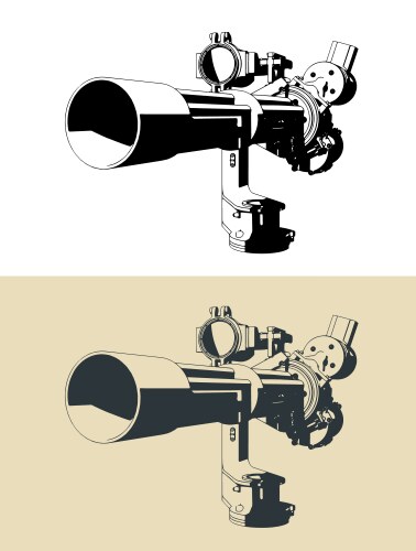 Six-Barrel Rotary Machine Gun Turret Royalty Free Vector