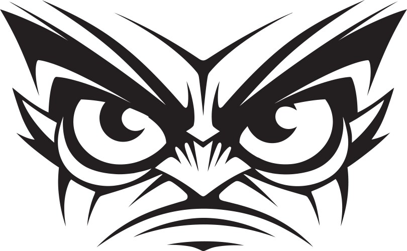 Angry animation eye mask iconic emblem Royalty Free Vector