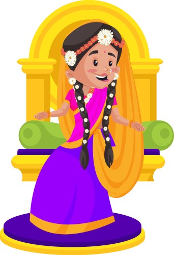 Goddess radha cartoon character Royalty Free Vector Image