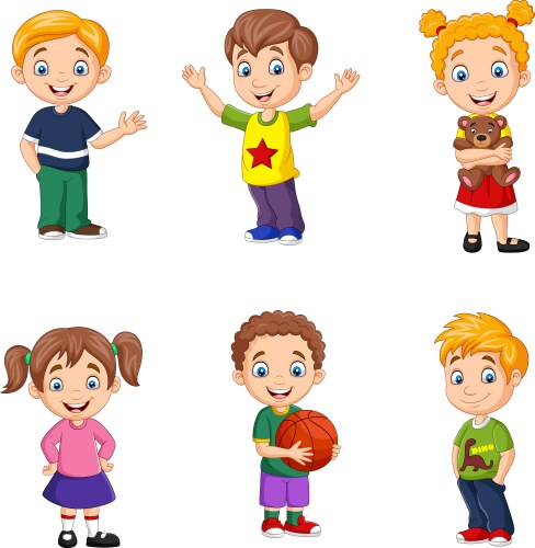 Happy kids Royalty Free Vector Image - VectorStock