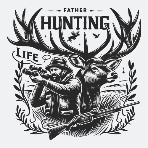 Hunting life svg silhouette file Royalty Free Vector Image