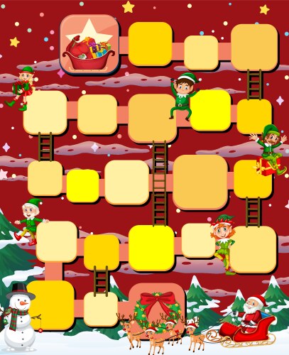 Snakes and ladders game christmas version Vector Image