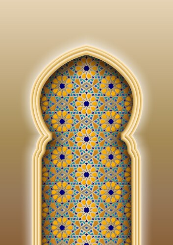 Arabic architecture islamic design background Vector Image