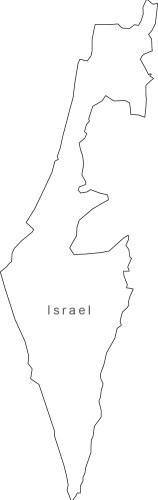 Israel country map black silhouette and outline Vector Image
