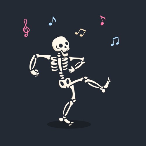 Funny dancing skeleton set Royalty Free Vector Image