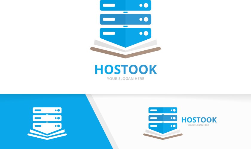 Host and open book logo combination server Vector Image