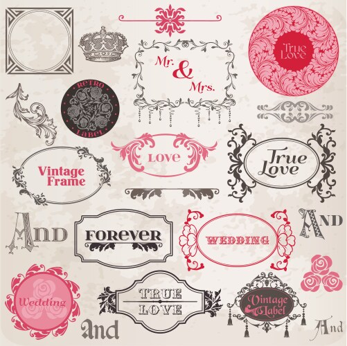 Cute vintage frames Royalty Free Vector Image - VectorStock