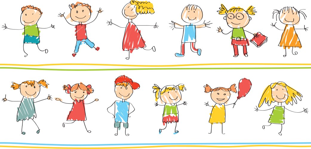 Children drawings Royalty Free Vector Image - VectorStock