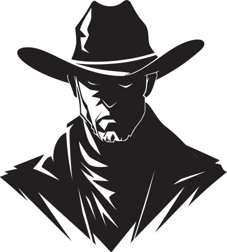 Quick draw rodeo cowboy gun logo emblem western Vector Image