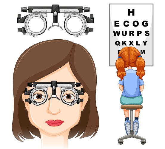 Eye test banner clinic consultation Royalty Free Vector