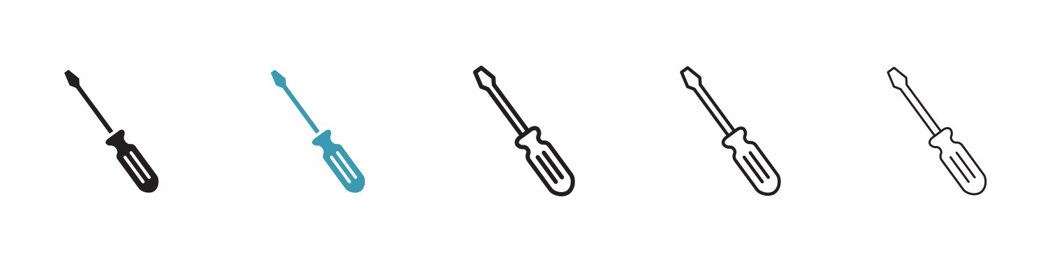 Screwdriver icon set screw tool automotive symbol Vector Image