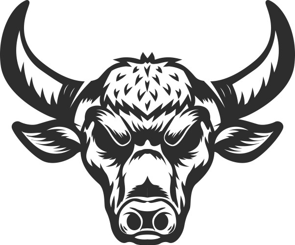 Vintage powerful bull head concept Royalty Free Vector Image