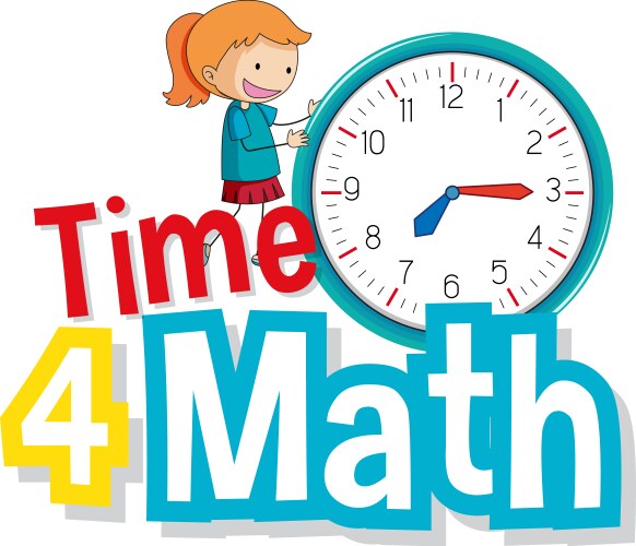 Sticker design for math time with kids and big Vector Image