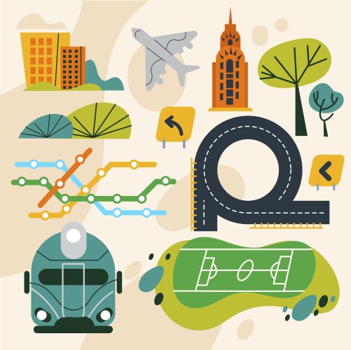 Hand drawn kids map Royalty Free Vector Image - VectorStock