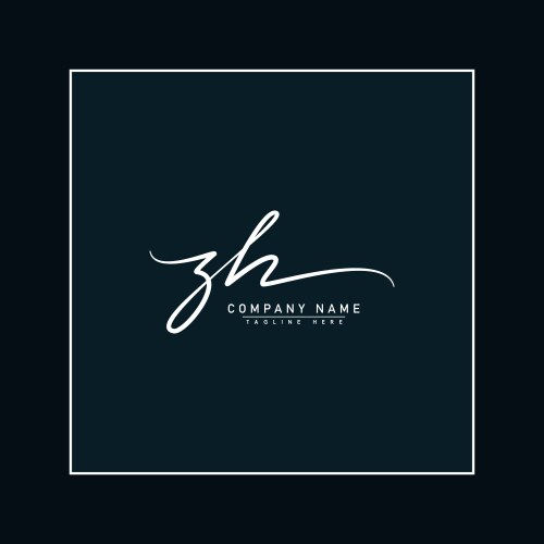 Hz signature logo - handwritten template Vector Image