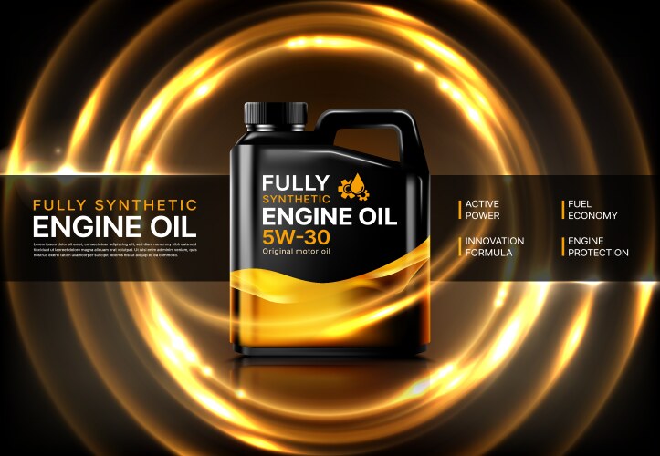 Engine oil advertisement background Royalty Free Vector