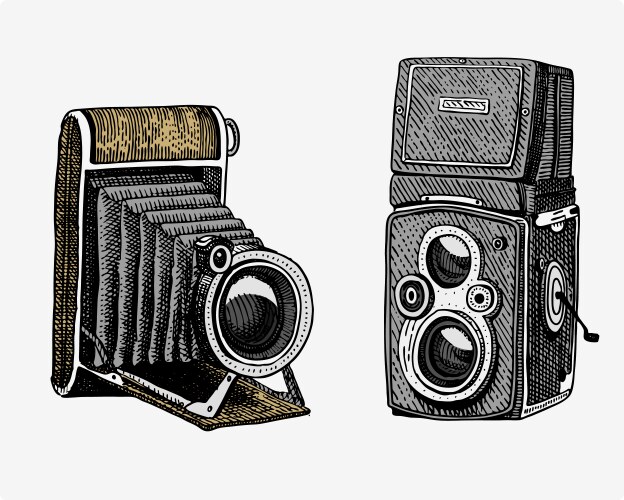 Vintage camera cartoon Royalty Free Vector Image