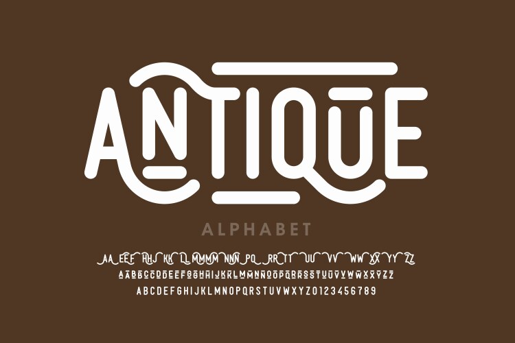 Antique style font design vintage alphabet Vector Image
