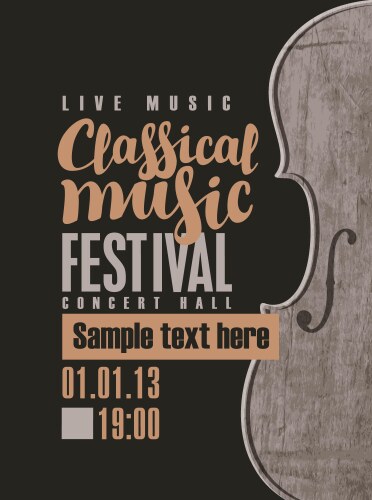 Poster for a concert of classical music Royalty Free Vector
