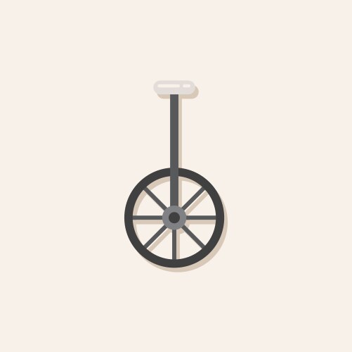 Unicycle one wheel bicycle cartoon flat style Vector Image