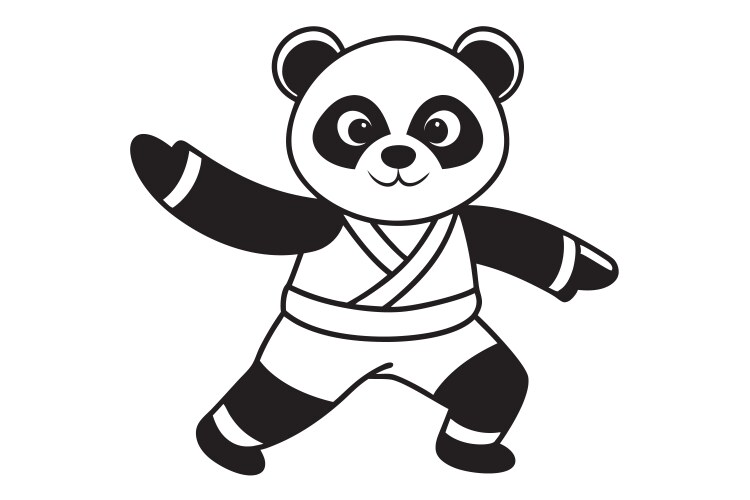 Cute fox peanut practicing karate cartoon art Vector Image