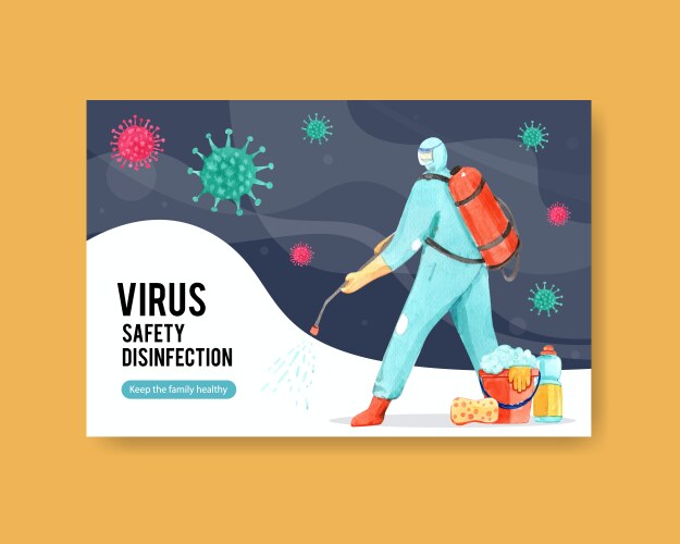 Disinfection banner design Royalty Free Vector Image