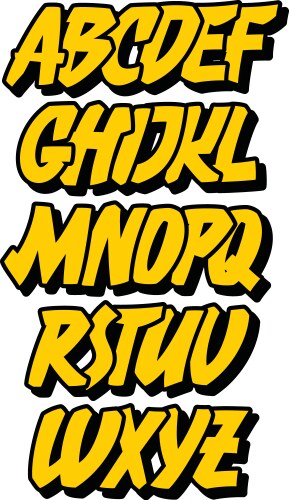 Graffiti font part 1 Royalty Free Vector Image