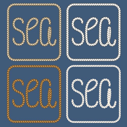 Nautical ropes frames set Royalty Free Vector Image