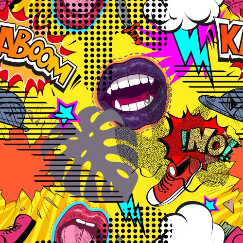 Seamless pattern backgrounds comic book style Vector Image