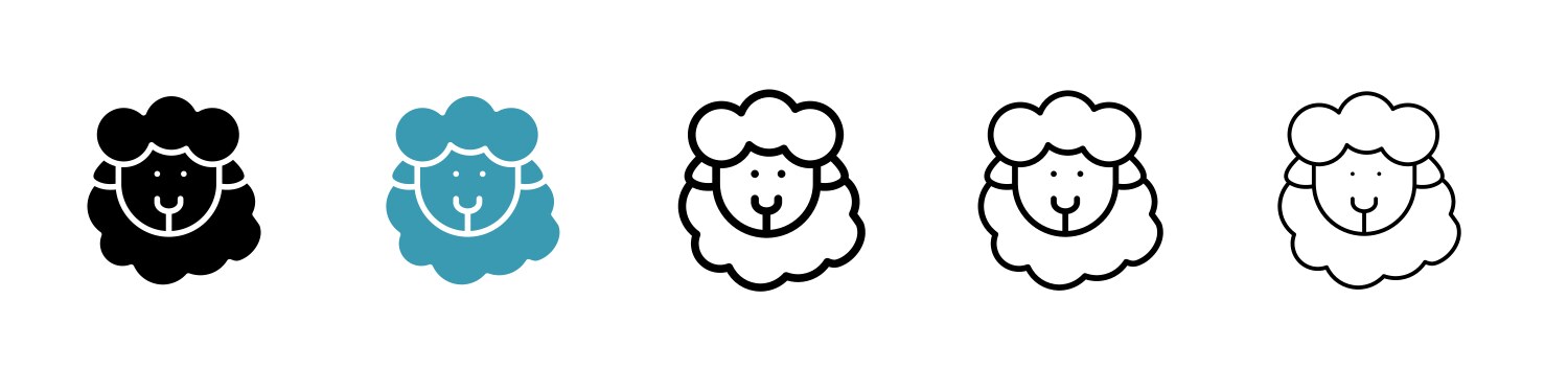 Sheep icon set animal face symbol Royalty Free Vector Image