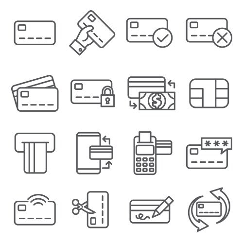 Loan and credit icons on white background Vector Image
