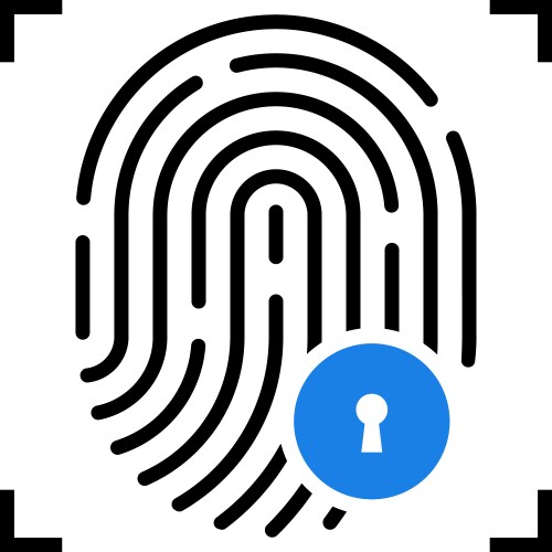 Fingerprint icon cyber security and digital Vector Image