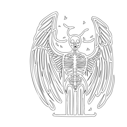 Skeleton angel outline sketch Royalty Free Vector Image