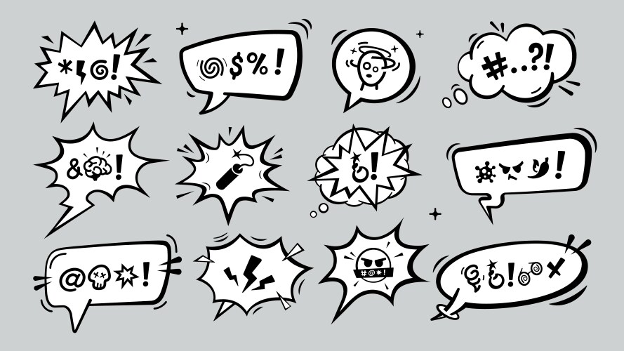Comic bubbles set Royalty Free Vector Image - VectorStock