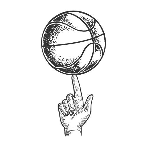 Hand sketch basketball player Royalty Free Vector Image