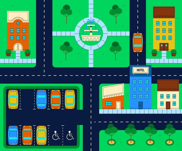 Hand drawn town map Royalty Free Vector Image - VectorStock