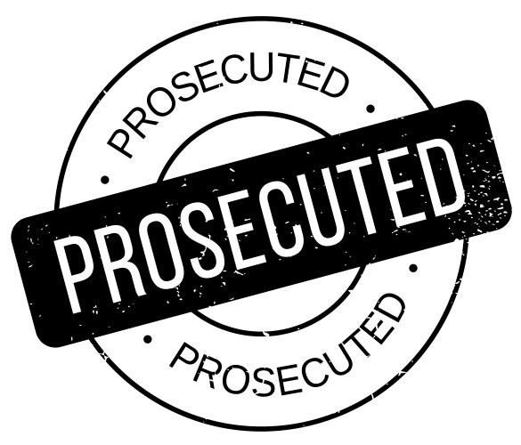 Prosecuted rubber stamp Royalty Free Vector Image