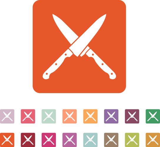 Chef Crossed Kitchen Knife Knives Vector Images (over 220)