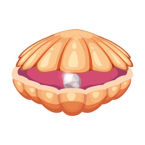 Cute bright pink cartoon seashell icon colorful Vector Image
