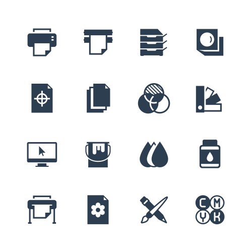 Printing rollers icon 3d typography print symbol Vector Image