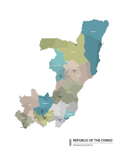 Color map of congo Royalty Free Vector Image - VectorStock