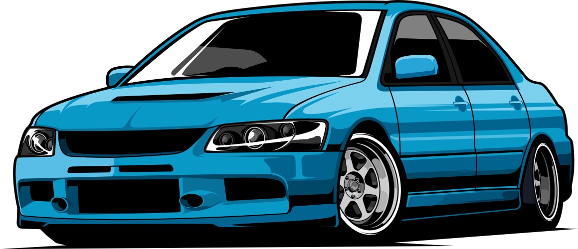 Japan classic retro car front side Royalty Free Vector Image