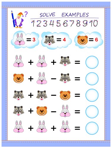 Math education for children how many images can Vector Image