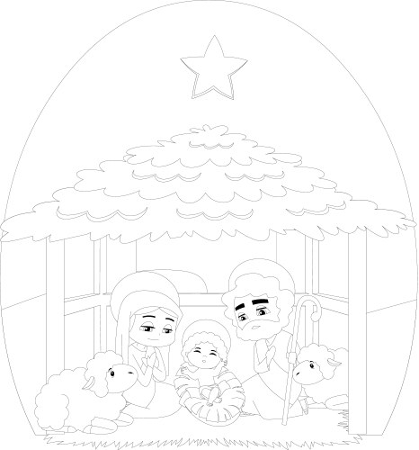 Holy family line drawing Vector Images & Graphics for Commercial Use ...