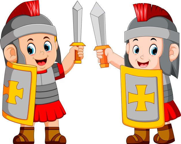 Cartoon roman soldier Royalty Free Vector Image